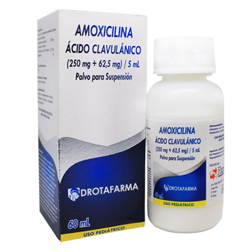 Amoxicilina + Ácido Clavulánico 250 mg + 62,5 mg / 5ml - Drotafarma