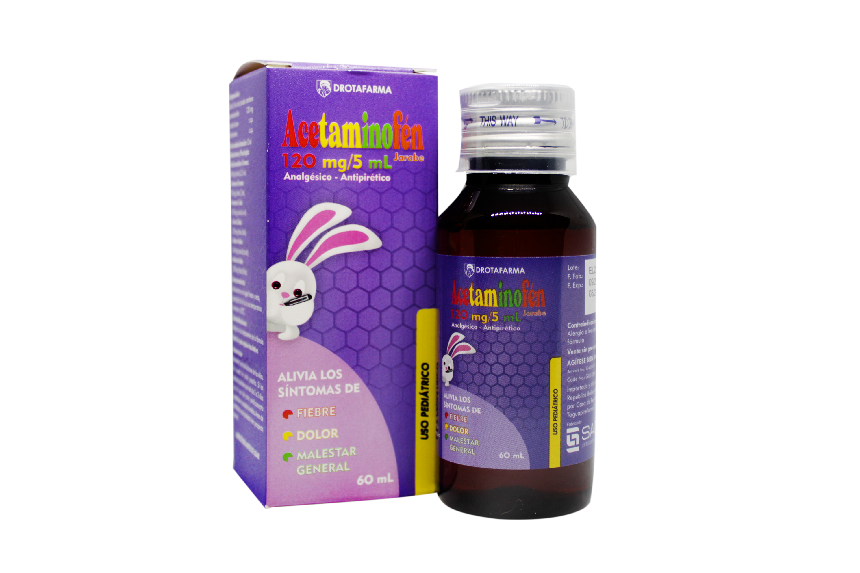 Acetaminofén 125mg /5mL - Drotafarma